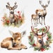Reindeer Watercolour Clipart, 20 Transparent PNG 300 Dpi, Cute Baby ...