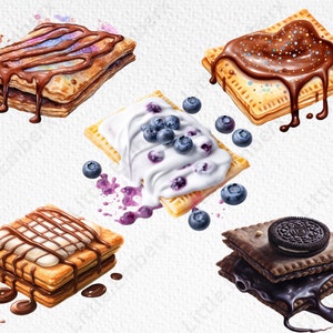 Poptarts Watercolour Clipart Bundle, 18 Transparent Isolated PNG 300 ...