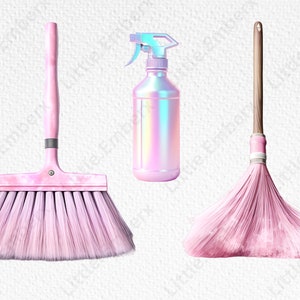 Cute Cleaning Watercolour Clipart Bundle, 20 Transparent PNG 300 Dpi ...