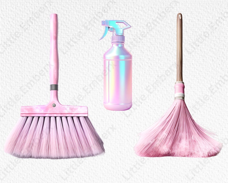 Cute Cleaning Watercolour Clipart Bundle, 20 Transparent PNG 300 Dpi ...