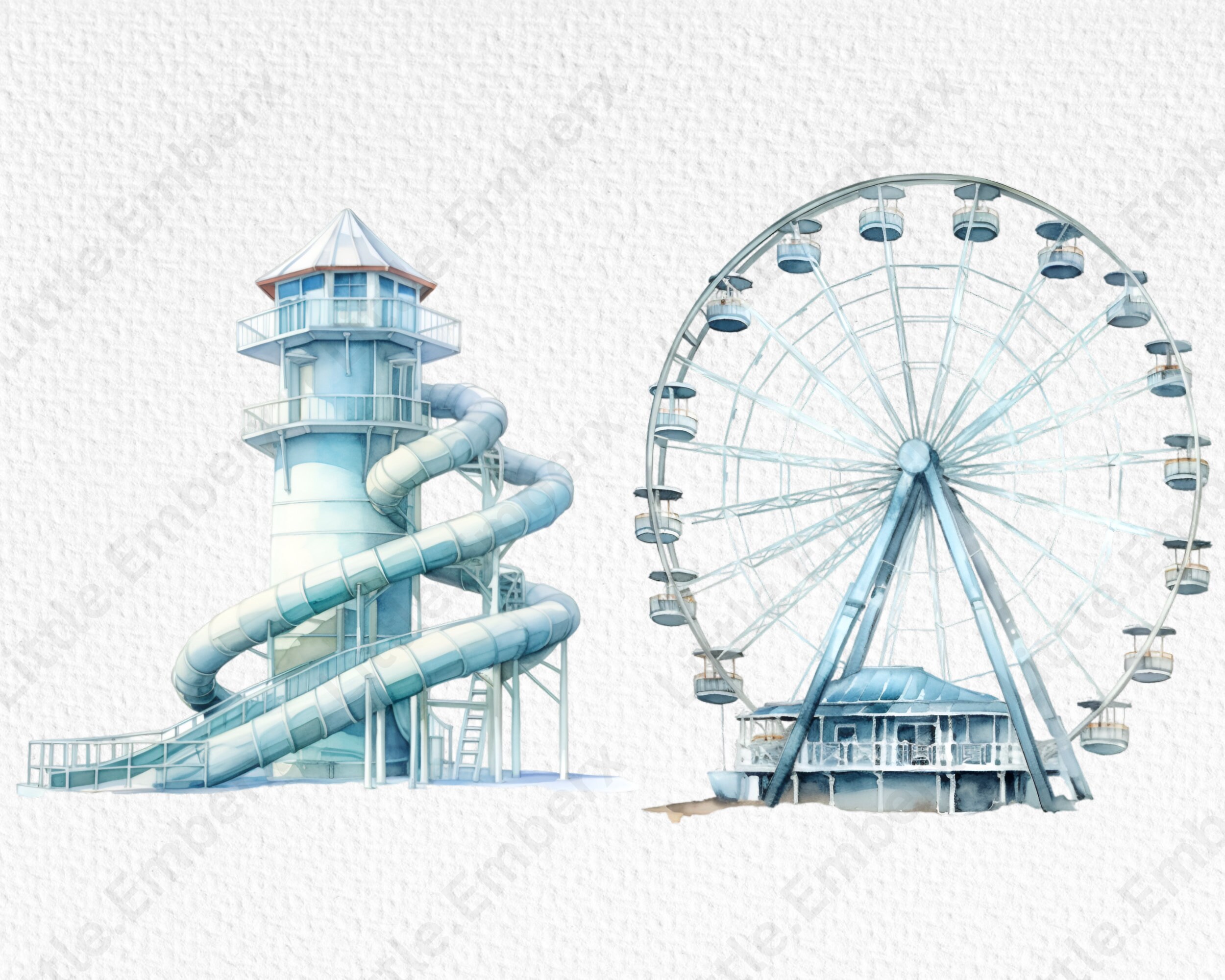 Watercolour Carnival Clipart Bundle 18 Transparent PNG 300 - Etsy