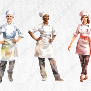 Chefs Watercolour Clipart Bundle, 18 Transparent PNG 300 Dpi, Spice ...