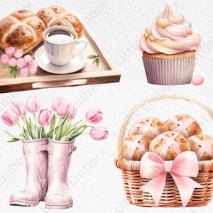 Pink Easter Watercolour Clipart, 20 Transparent PNG 300 Dpi, Pastel ...