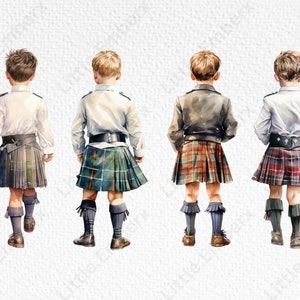 Scottish Page Boys Watercolour Clipart Bundle, 16 Transparent PNG 300 ...