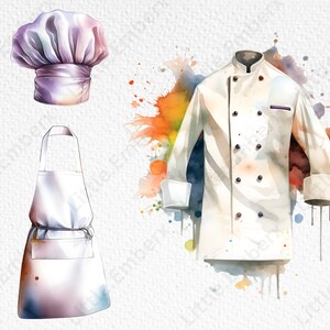 Chefs Watercolour Clipart Bundle, 18 Transparent PNG 300 Dpi, Spice ...