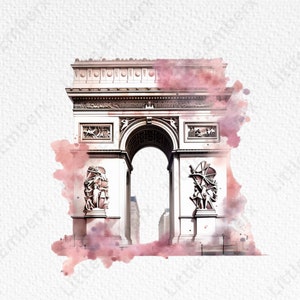 Pink Paris Watercolour Clipart, 22 Transparent PNG 300 Dpi, Romantic ...