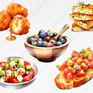 Italian Food Watercolour Clipart Bundle, 19 Transparent PNG 300 Dpi ...