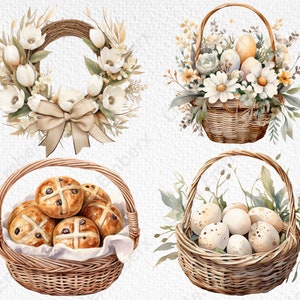 Boho Easter Watercolour Clipart, 20 Transparent PNG 300 Dpi, Rustic ...