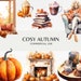 Cosy Autumn Watercolour Clipart Bundle, 18 Transparent PNG 300 Dpi ...