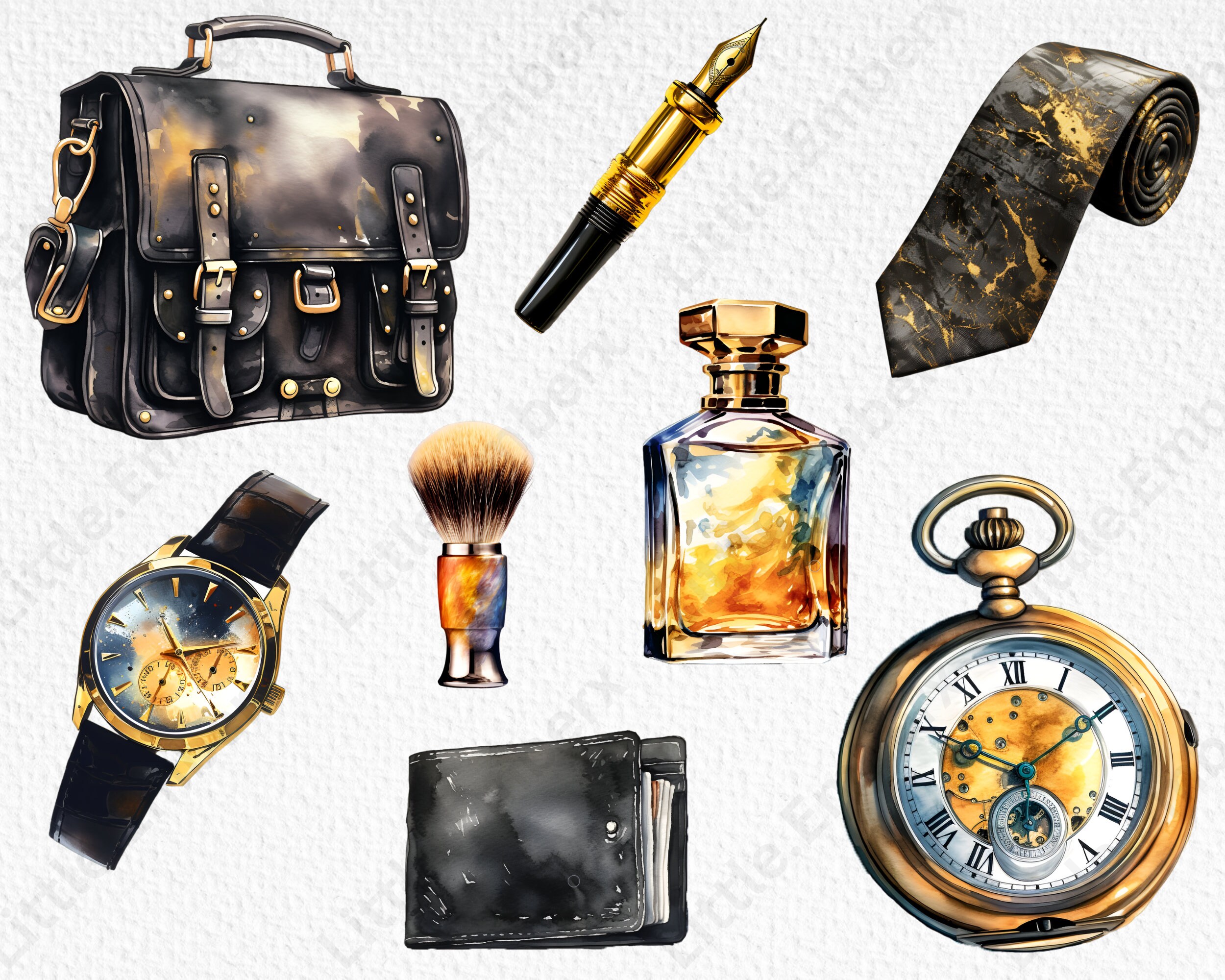 Gentleman Watercolour Clipart Bundle, 22 Transparent PNG 300 Dpi ...