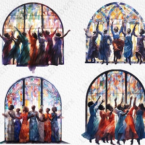 Watercolour Gospel Choir Clipart, 16 Transparent Isolated PNG 300 Dpi ...
