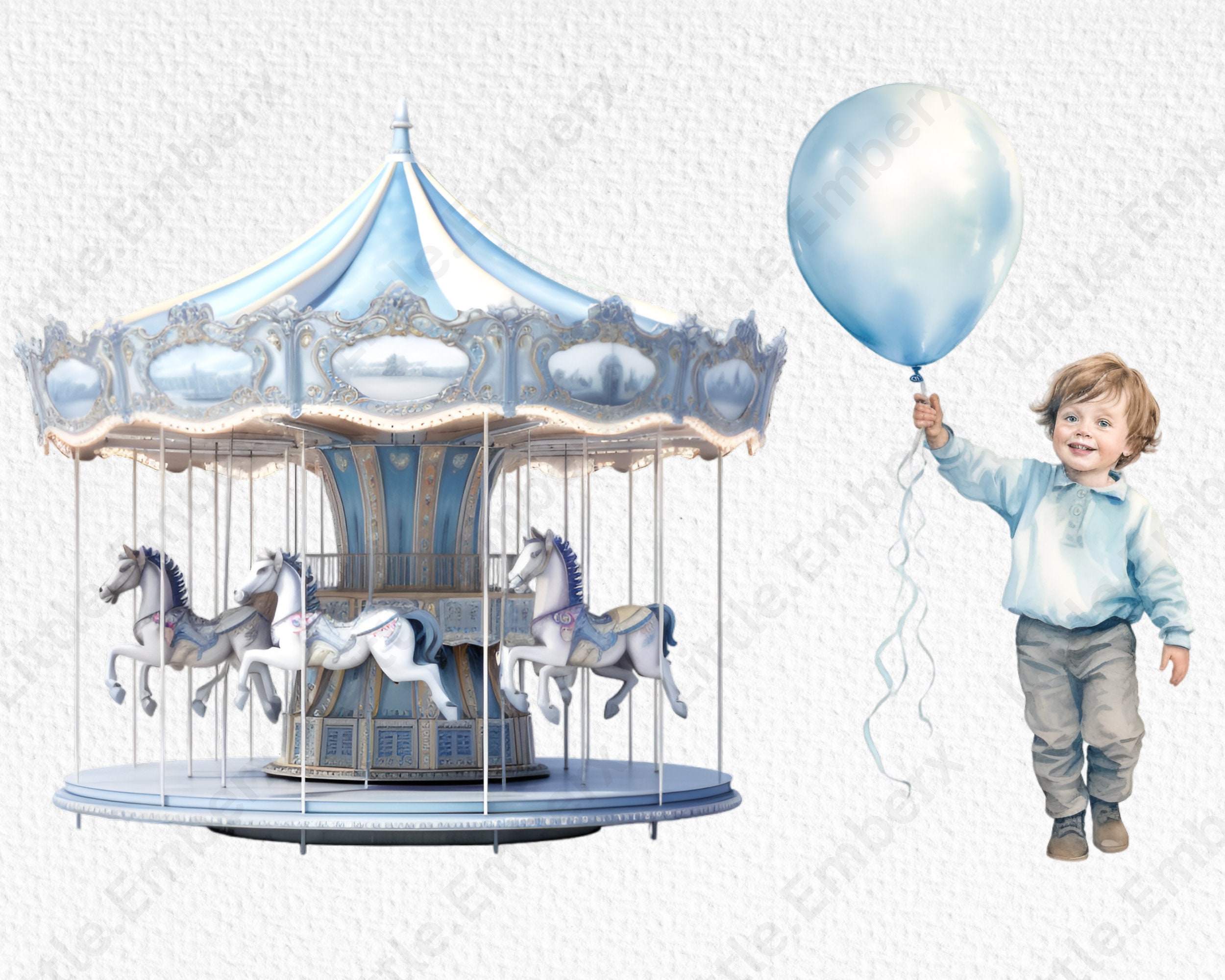 Watercolour Carnival Clipart Bundle, 18 Transparent PNG 300 Dpi, Cute ...