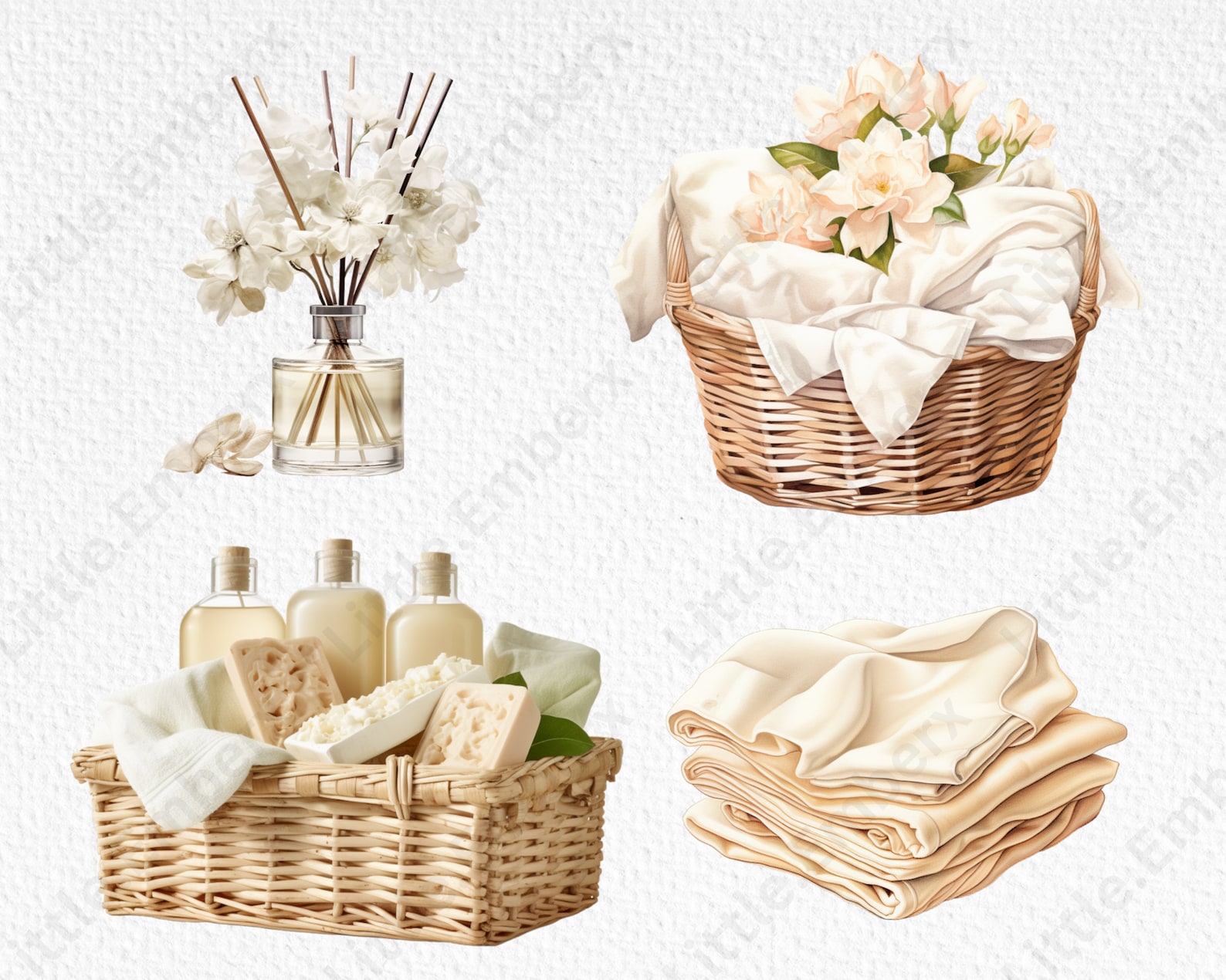 Cute Cleaning Clipart, Neutral Spring Clean, 20 Transparent PNG 300 Dpi ...