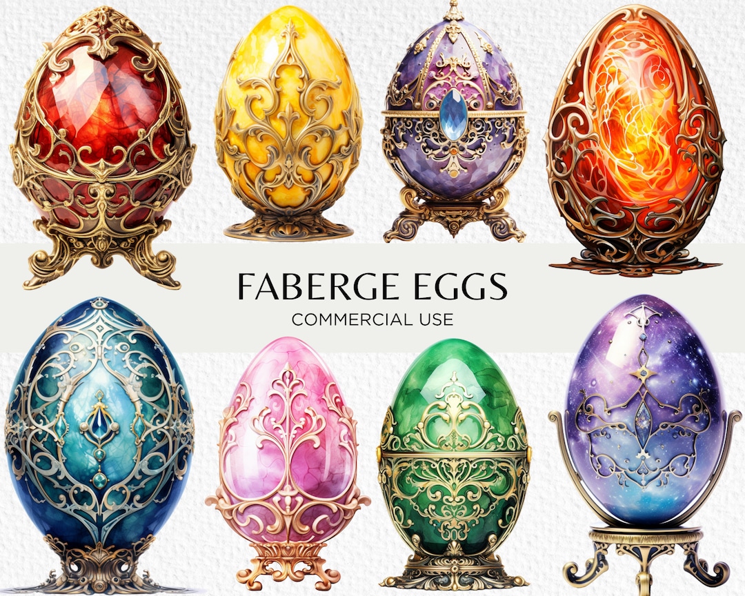 Faberge Eggs Watercolour Clipart, 20 Transparent PNG 300 Dpi ...