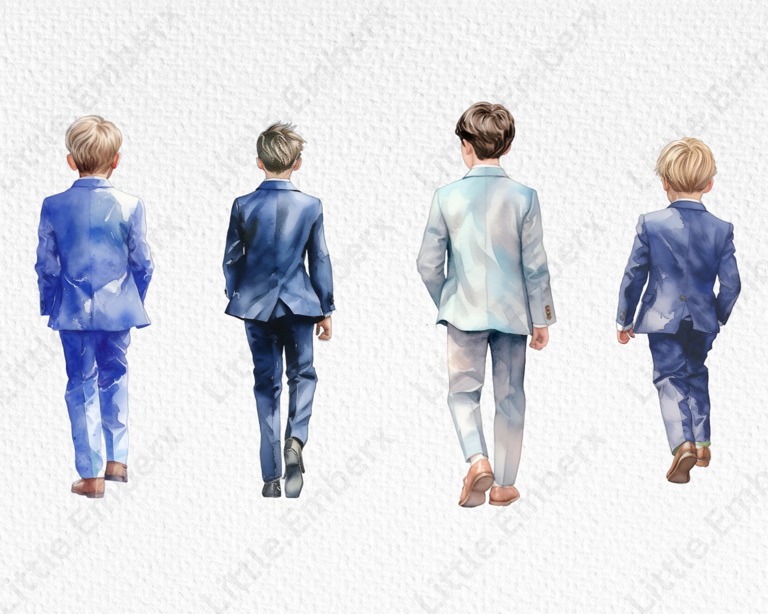 Page Boys Watercolour Clipart Bundle 16 Transparent PNG 300 - Etsy
