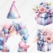 Pastel Birthday Party Watercolour Clipart Bundle, 20 Transparent PNG ...