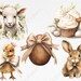 Boho Easter Watercolour Clipart, 20 Transparent PNG 300 Dpi, Rustic ...