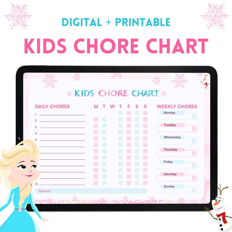 Frozen Chore Chart - Etsy