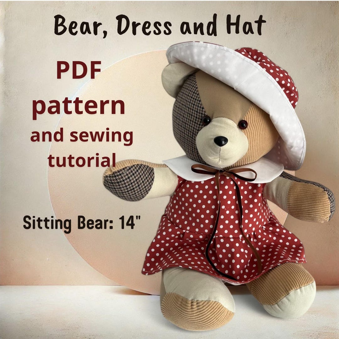 Memory Bear Pattern Easy 14" Clothes for Bear Sewing Pattern Simple ...