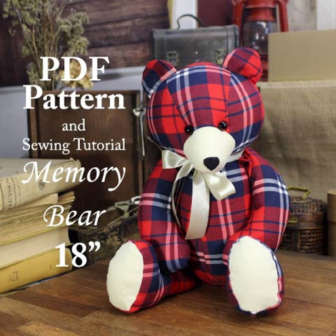 Simple Pattern 18" Memory Bear Easy Bear Pattern Memorial Bear Sewing ...