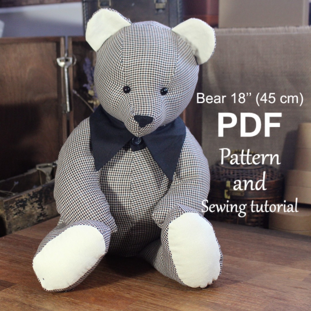 Memory Bear Easy 18" Sewing Pattern Simple Bear Pattern Sewing Pattern ...