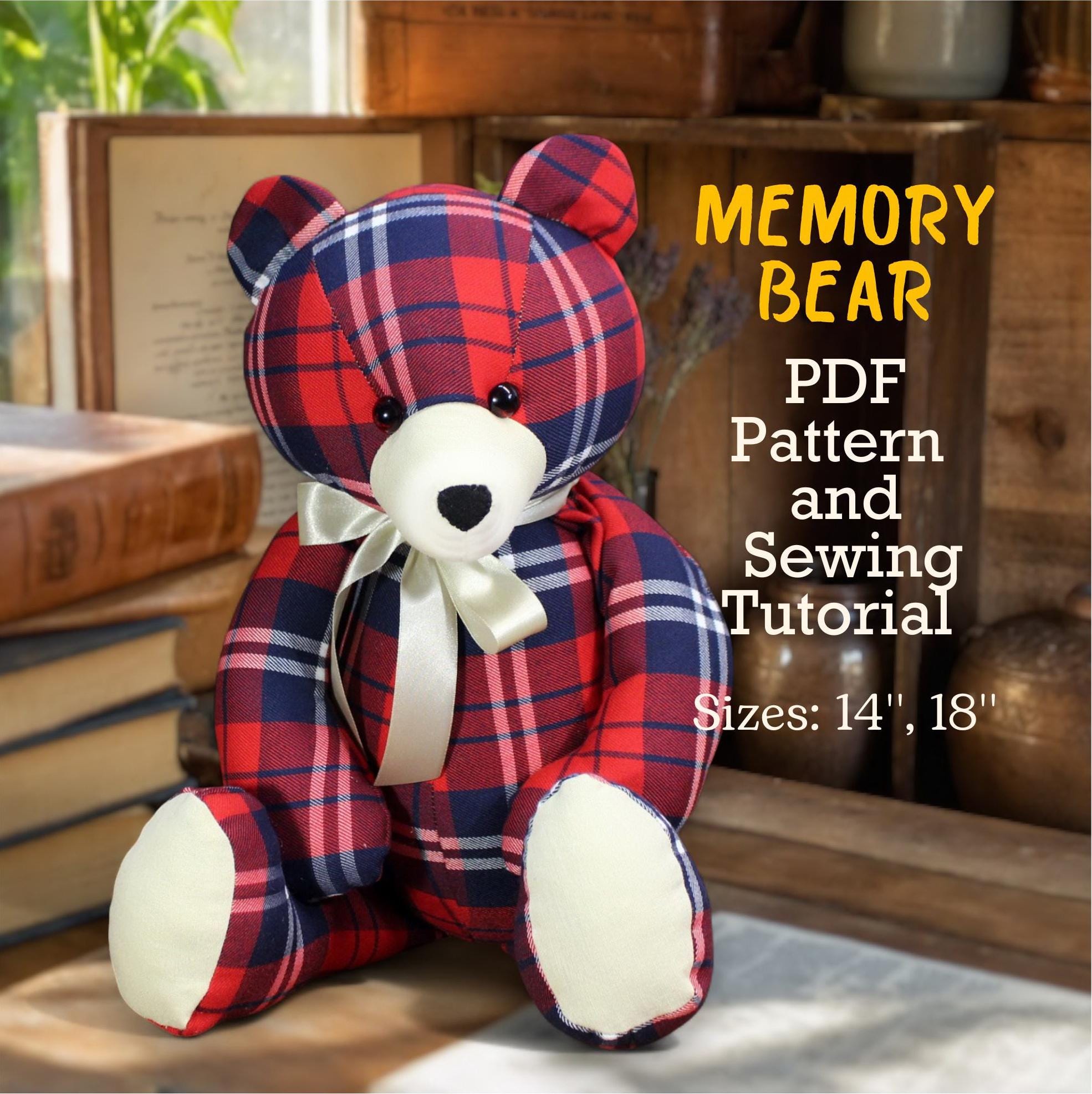 Memory Bear Easy Bear Pattern Memorial Bear Sewing Tutorial Pattern Sewing Pattern Simple Bear ...