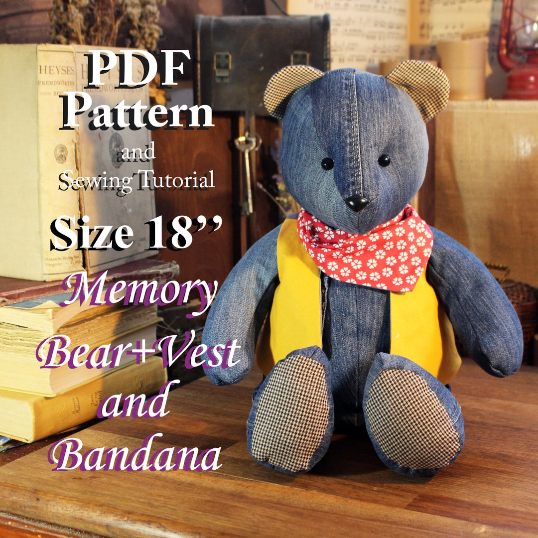 Simple Memory Bear Pattern 18" Easy Bear Pattern Memorial Bear Sewing ...