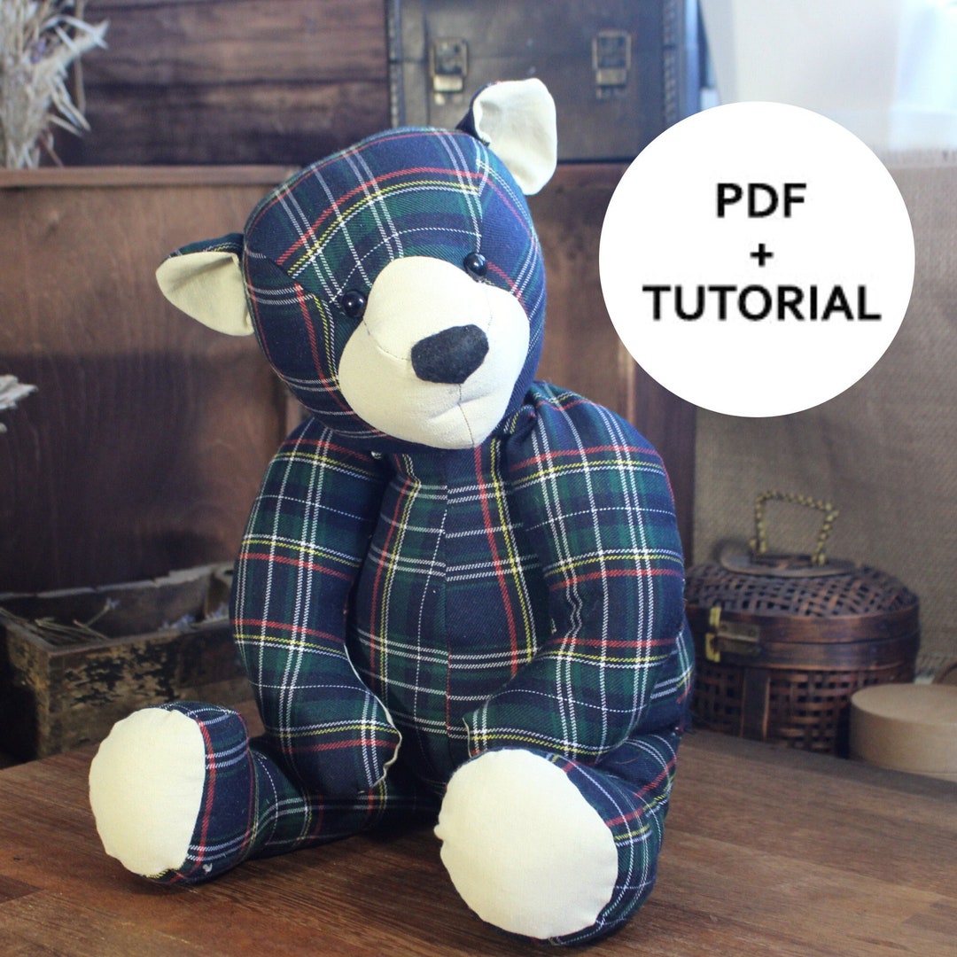 Simple Memory Bear Pattern 18" Easy Bear Pattern Memorial Bear Sewing ...