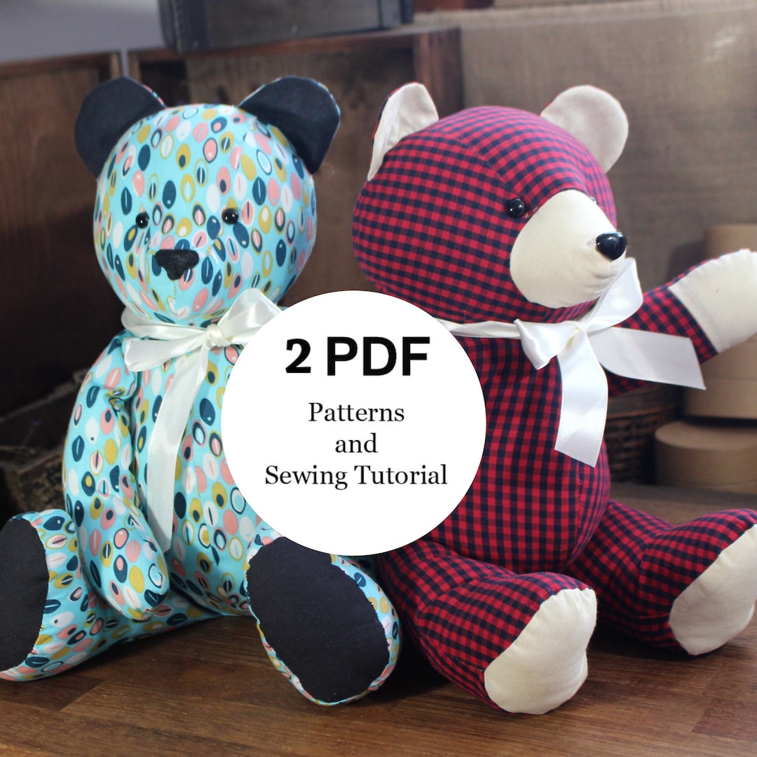 Two Memory Bear Patterns Easy Sewing Pattern Simple Bear Pattern Sewing ...