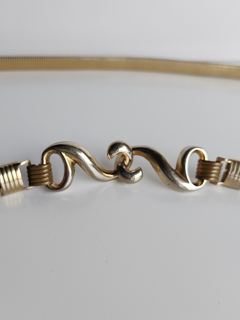 Vintage Thin Stretchy Gold Metal Cocoon Chain Waist Dress Belt ...