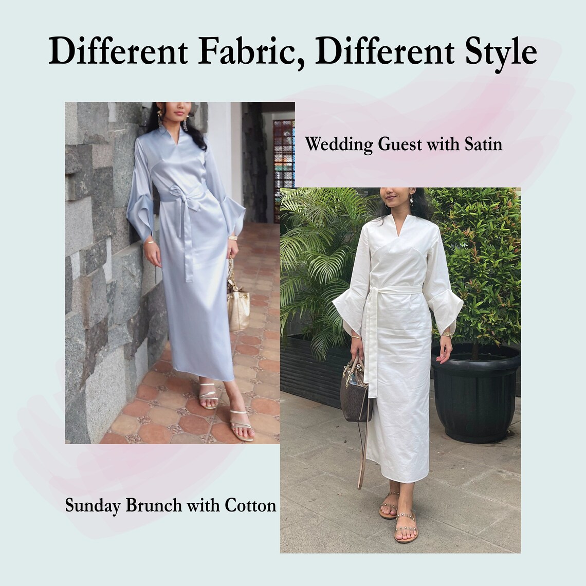 Formal and Casual Dress Pattern - Women's High V-neck Fitted Maxi Dress ...