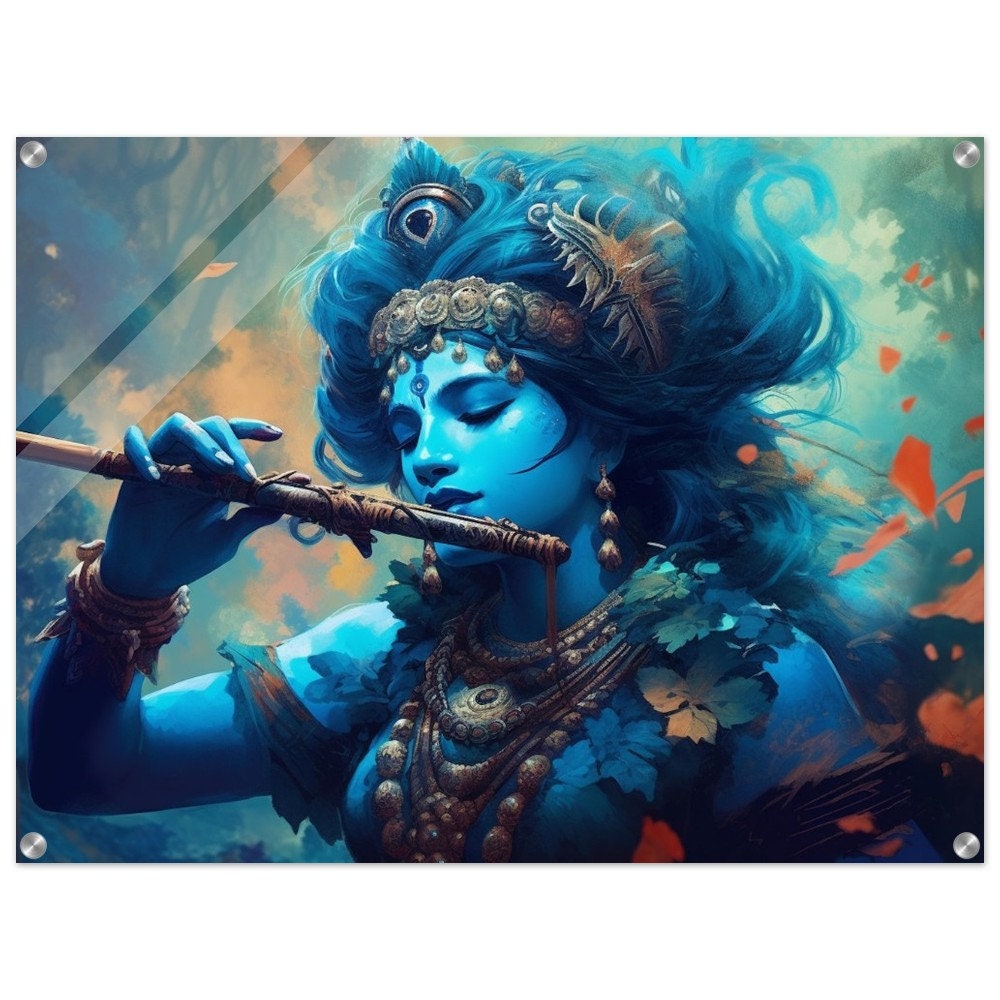 Krishna Glass Wall Art Tempered Glass Wall Art Krishna Wall Art Glass ...