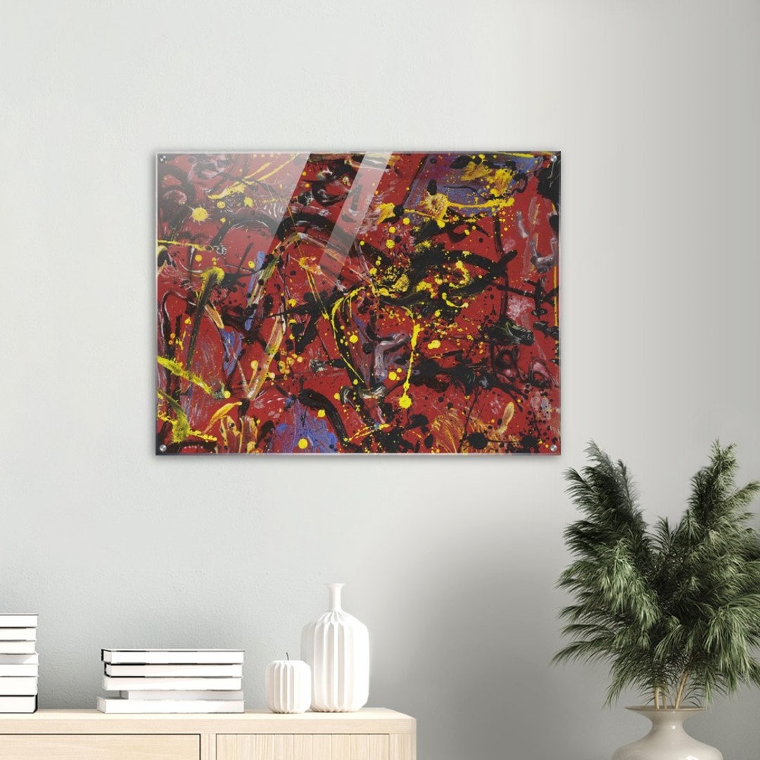 Jackson Pollock the Red Composition Glass Wall Art Glass - Etsy