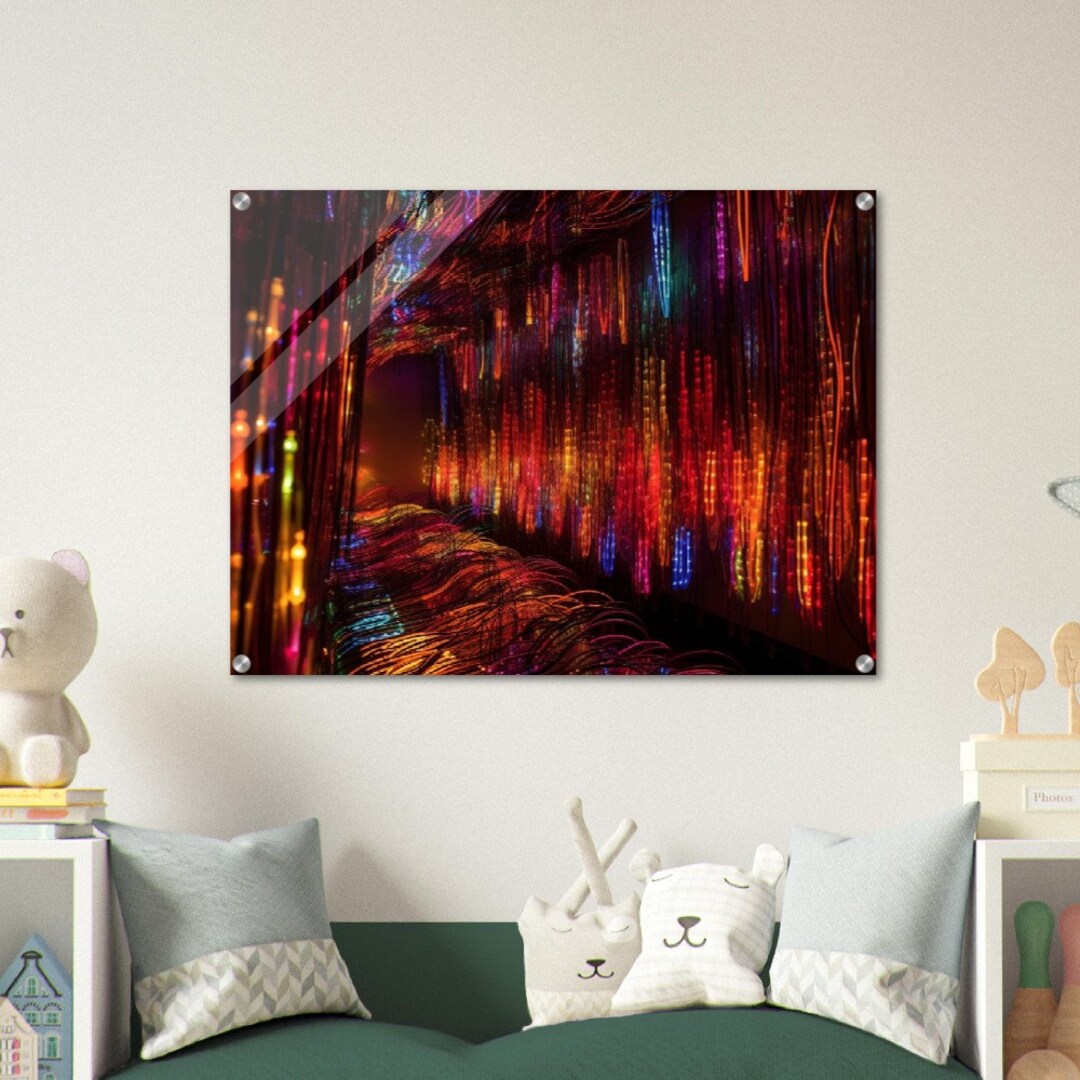 Neon Tempered Glass Wall Art Neon Wall Art Glass Print Neon Glass Wall ...