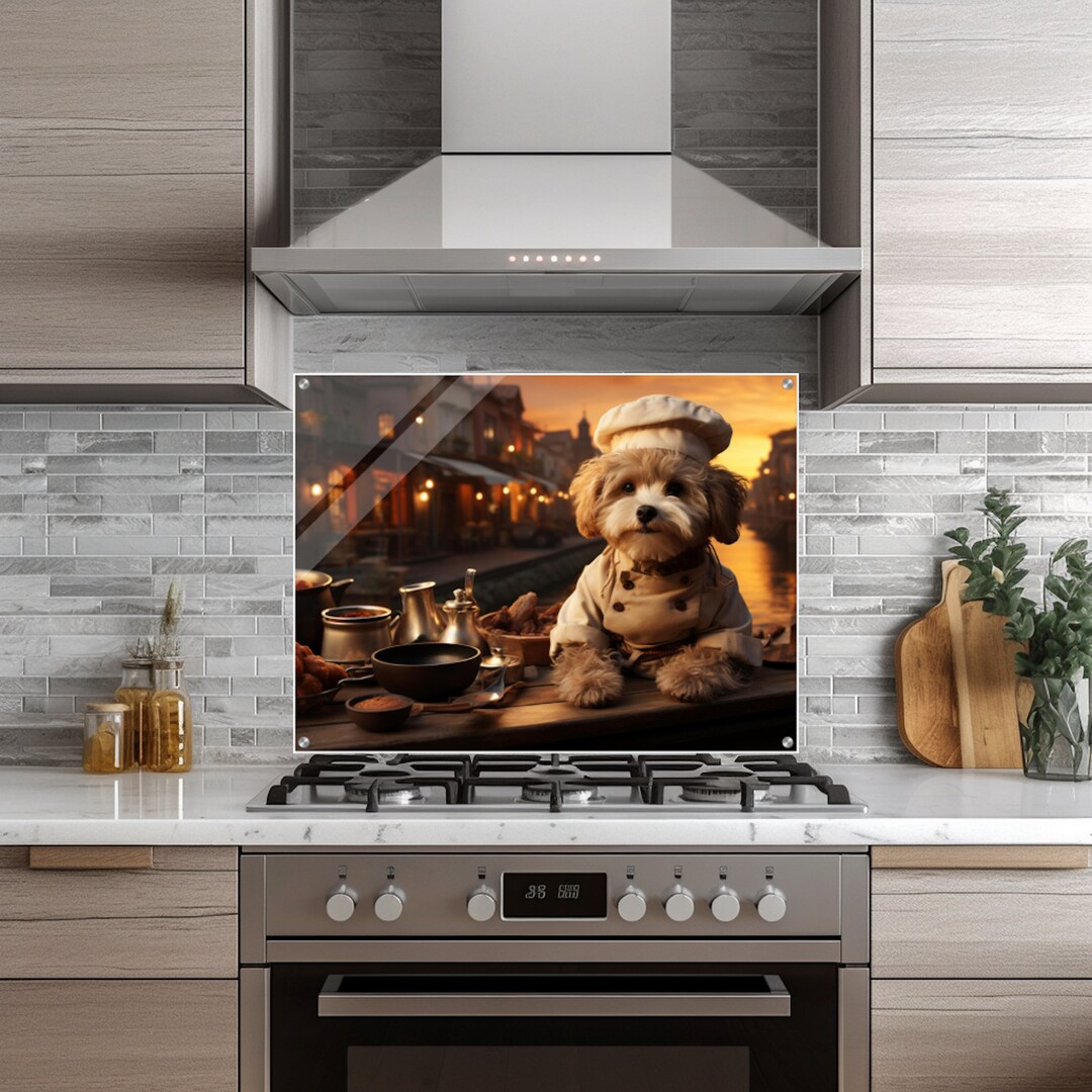 Dog Restaurant Glass Splashback Glass Kitchen Decor Stove - Etsy