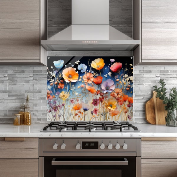 Tempered Glass Backsplash Behind Stove - Etsy