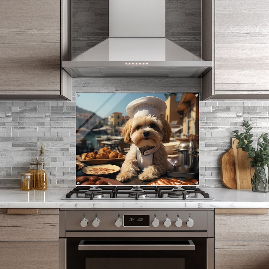 Dog Restaurant Glass Splashback Glass Kitchen Decor Stove Glass ...
