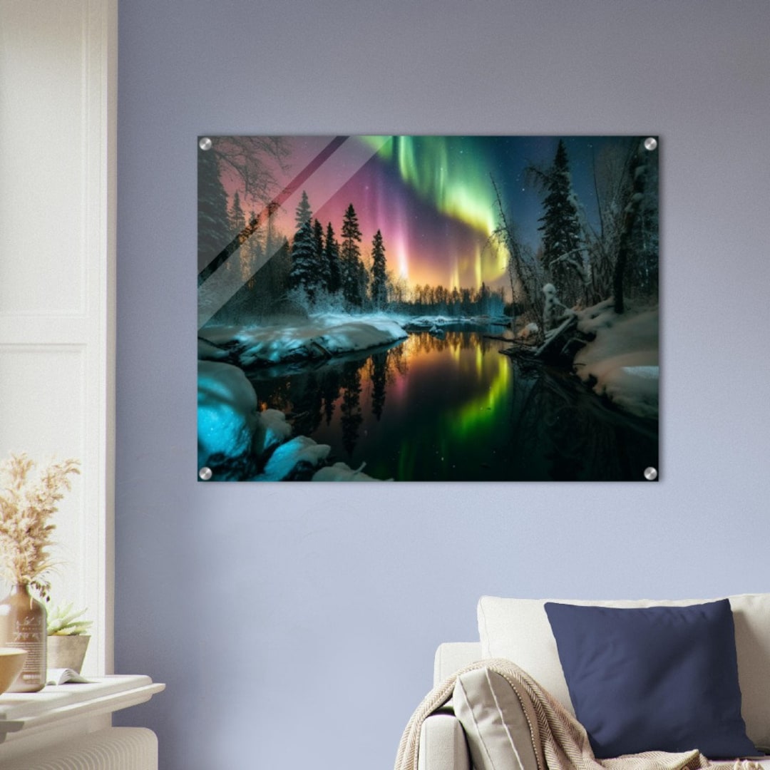 Aurora Borealis Glass Wall Art Northern Lights Glass Printing - Etsy