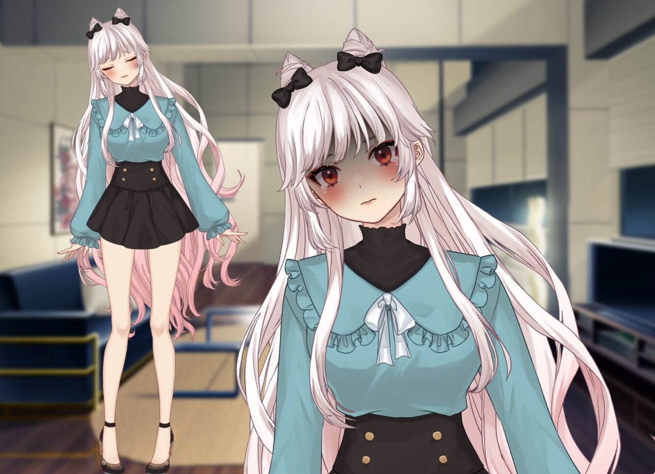 Premade Live 2d Vtuber Model Cute Bun Anime Girl for Vtubing Streaming ...