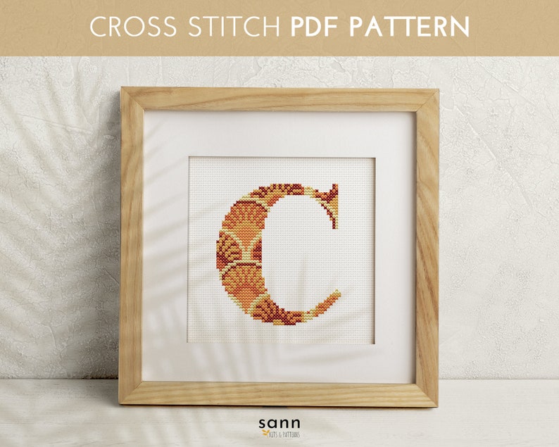Initial Cross Stitch Pattern for Boho Wall Decoration Letter - Etsy