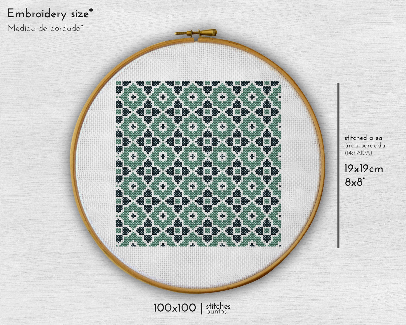 Tile Cross Stitch Pattern to Instant Download Aesthetic Cross - Etsy