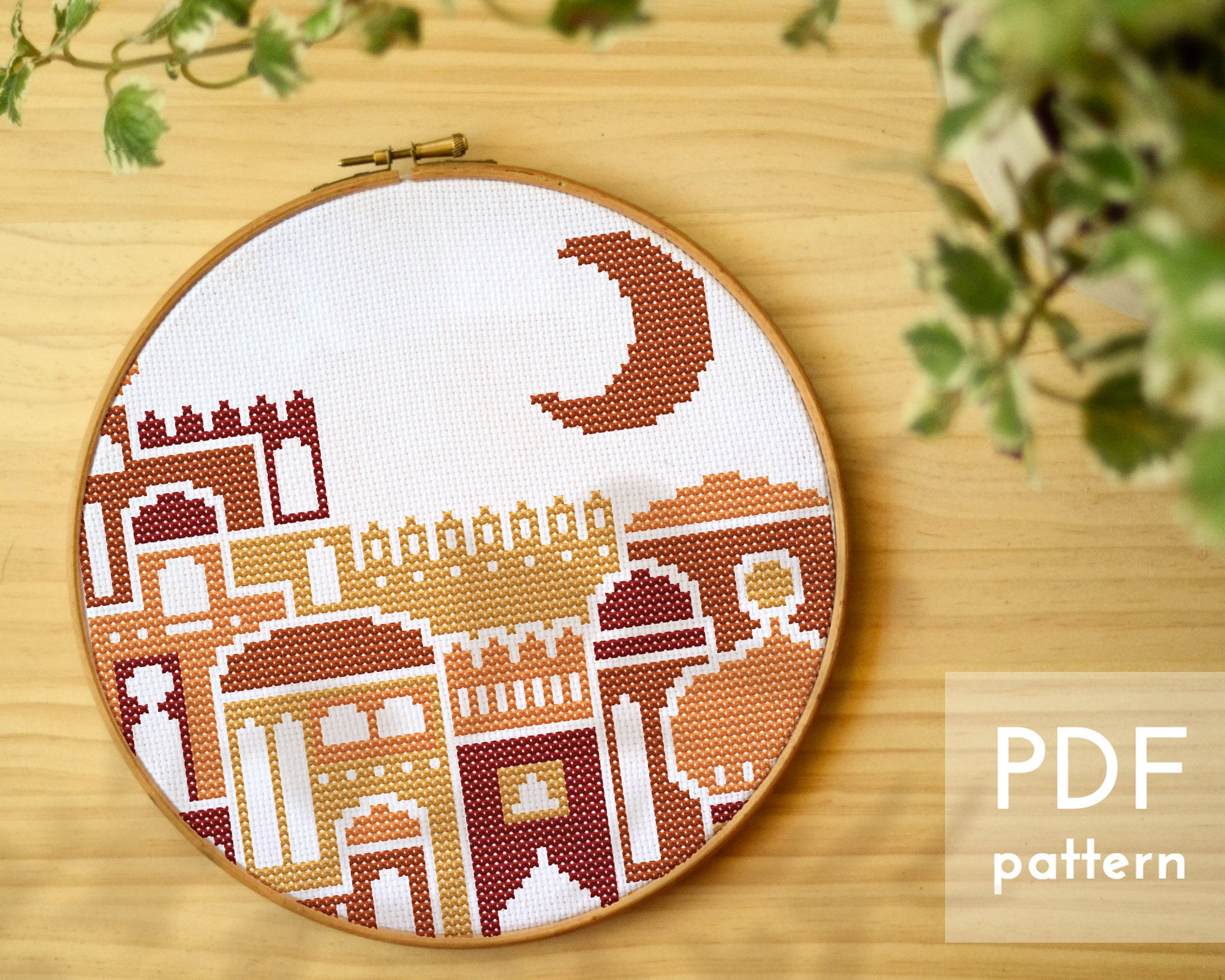 Arabian Embroidery Pattern for Instant Download, Easy Xstitch Chart for ...