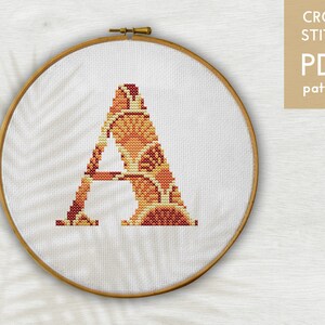 Monogram Xstitch Pattern Pdf, Vintage Letter A Cross Stitch Chart for ...