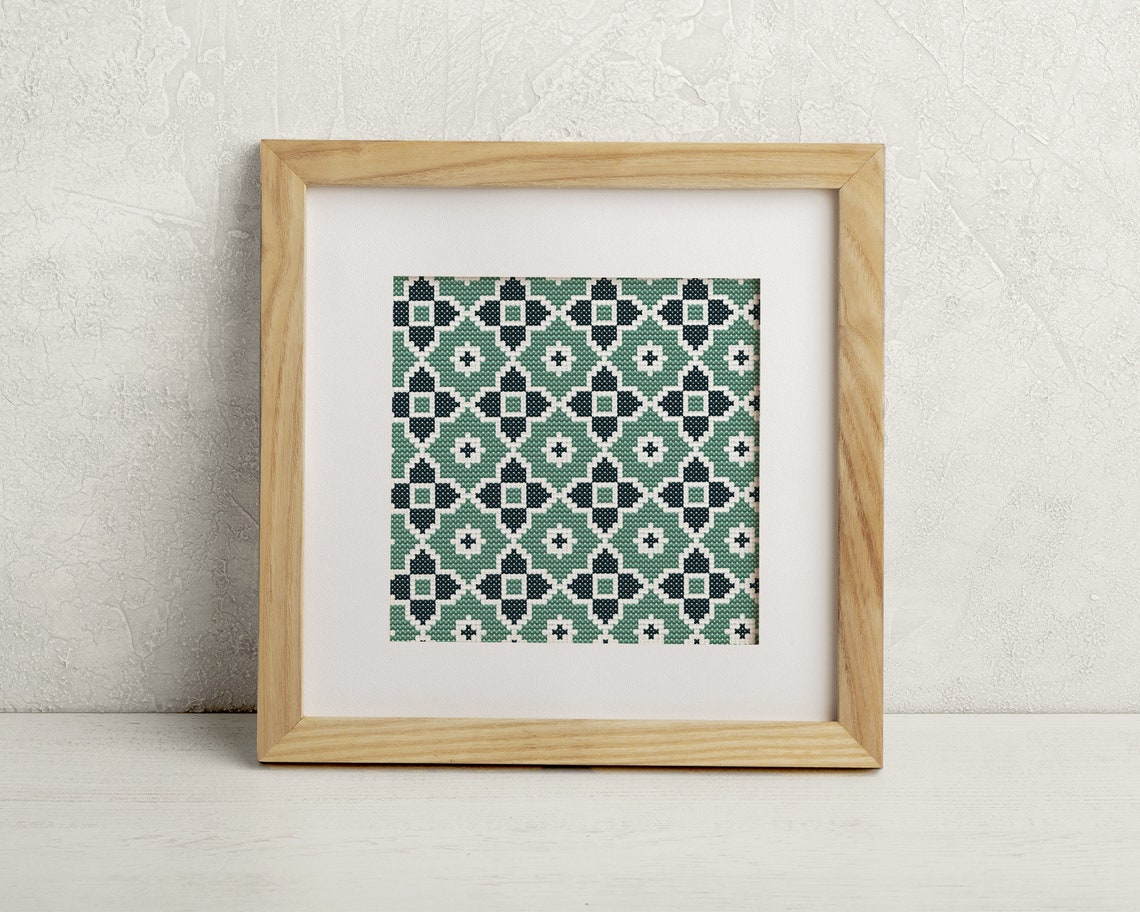 Tile Cross Stitch Pattern to Instant Download Aesthetic Cross - Etsy