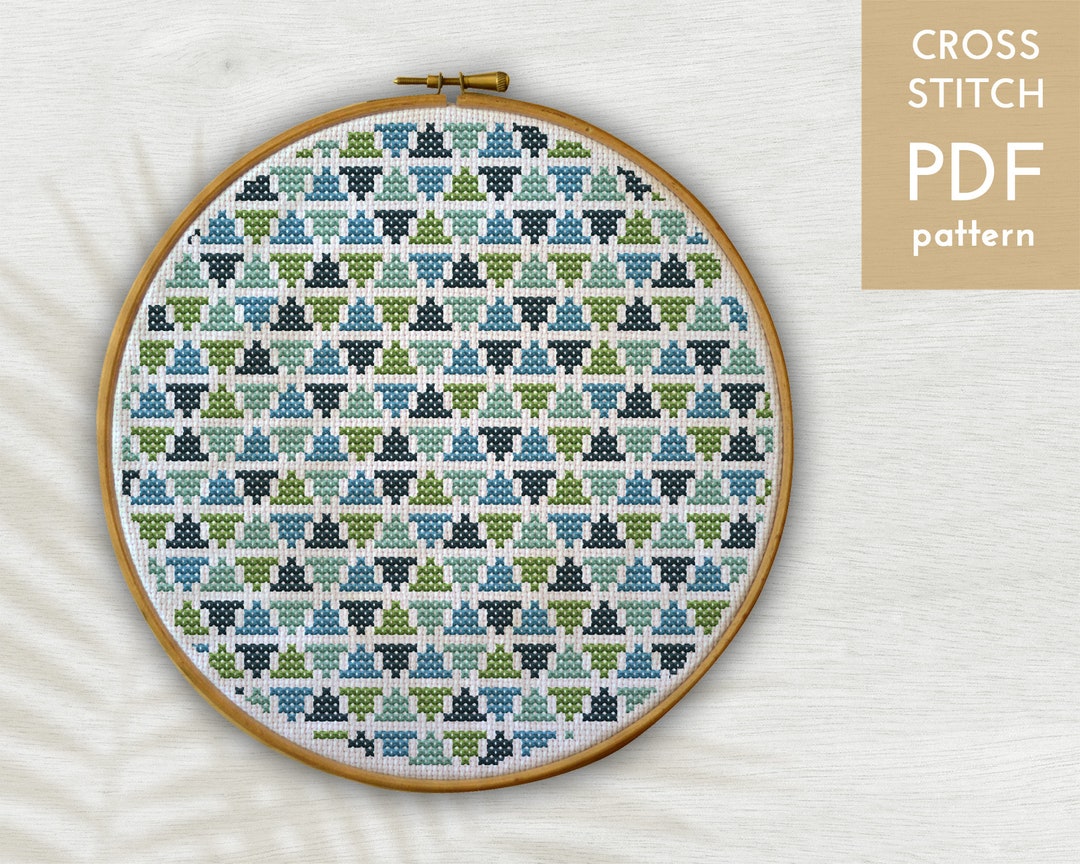 Triangle Cross Stitch Digital Chart, Mosaic Triangle Pattern for Cross Stitching, Triangle Cross ...