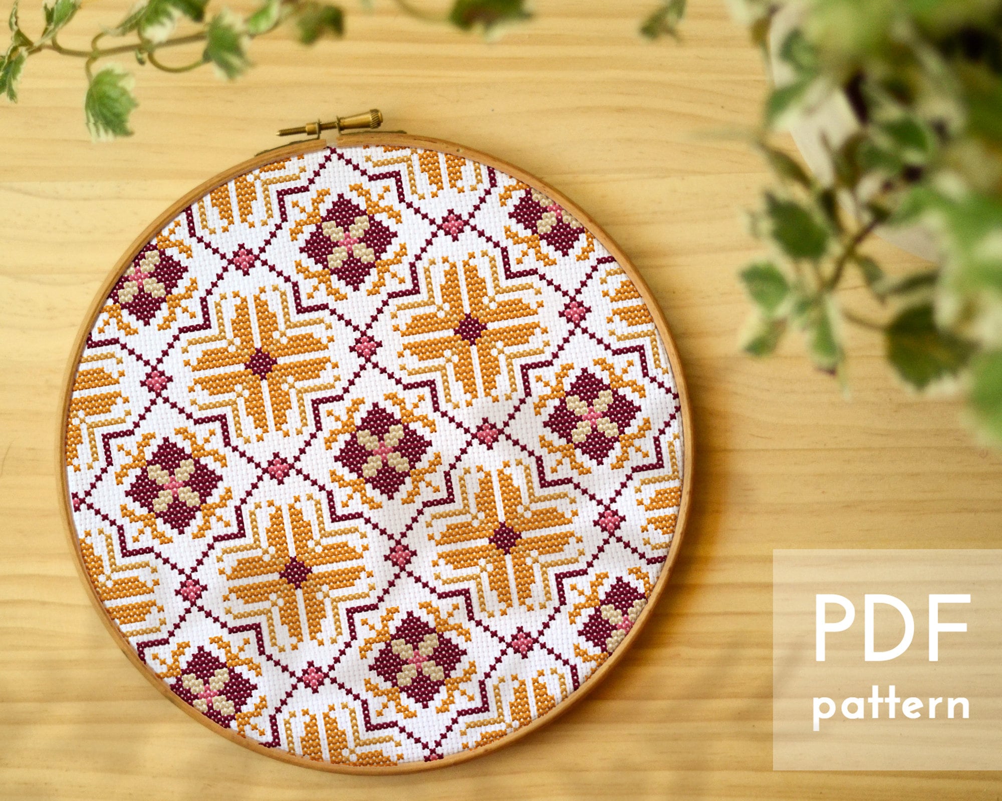 Modern Tile Cross Stitch Chart for Instant Download, Tile Pattern Pdf ...