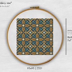 Vintage Tile Cross Stitch Pattern: Boho Home Decor (PDF Pattern) - Etsy