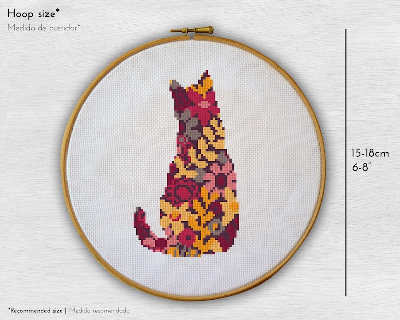 Cat Cross Stitch Pattern, Easy Cat Counted Cross Stitch Chart for Wall ...