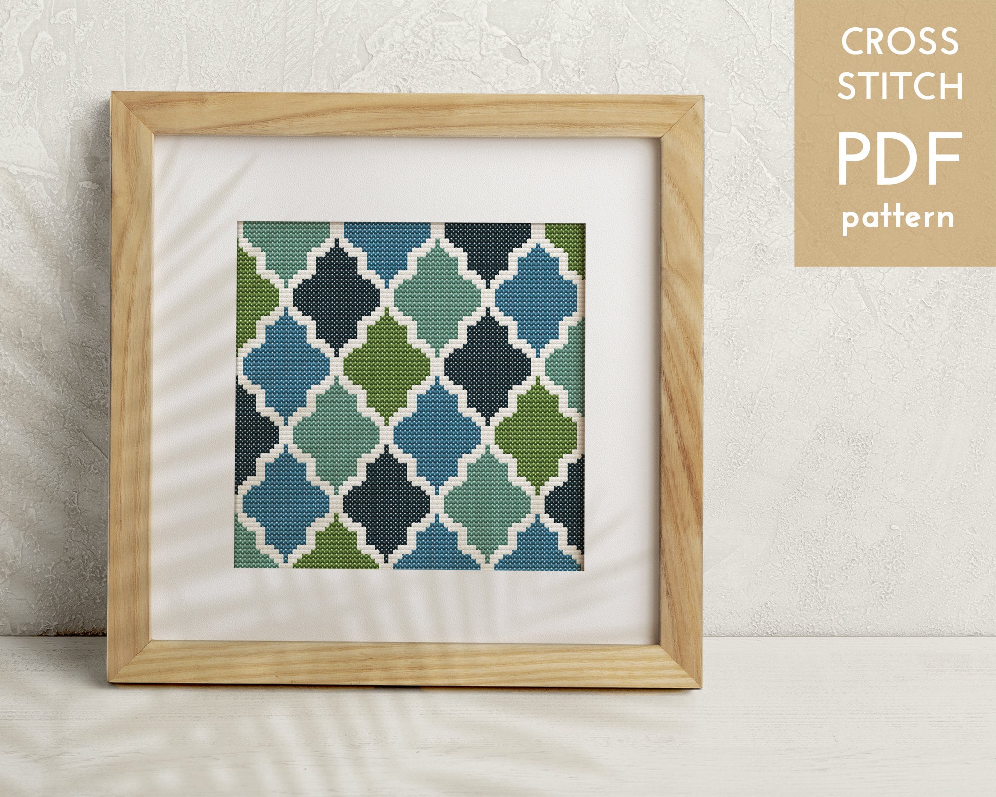 Moroccan Tile Cross Stitch Pdf Pattern for Instant Download, Geometric ...