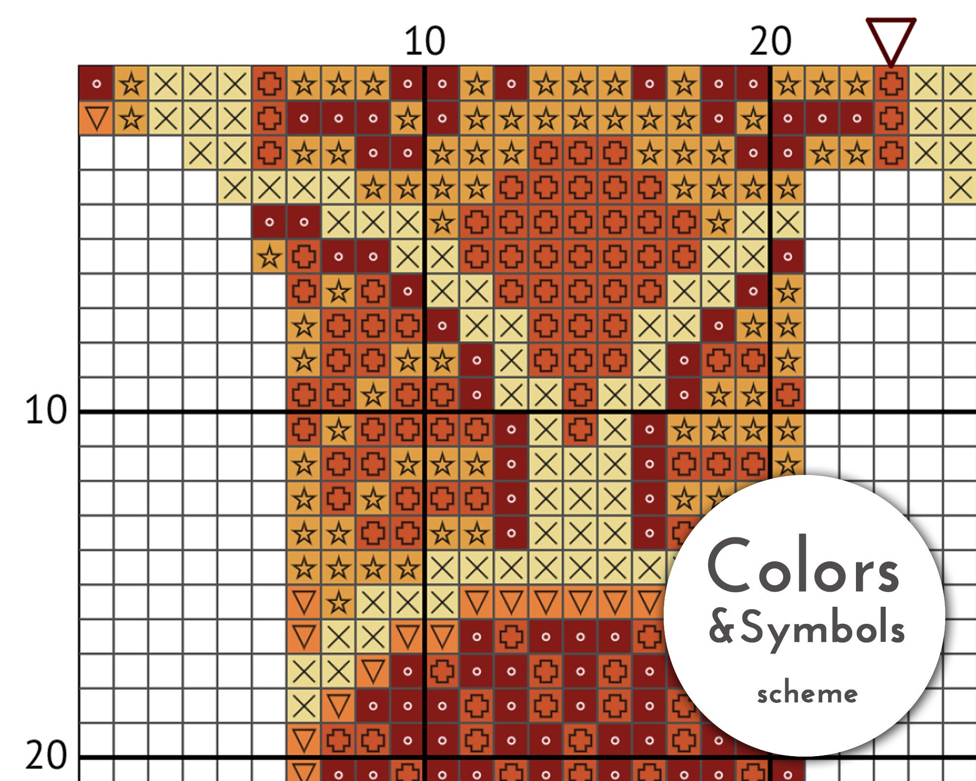 Initial Cross Stitch Pattern for Boho Wall Decoration, Letter C ...